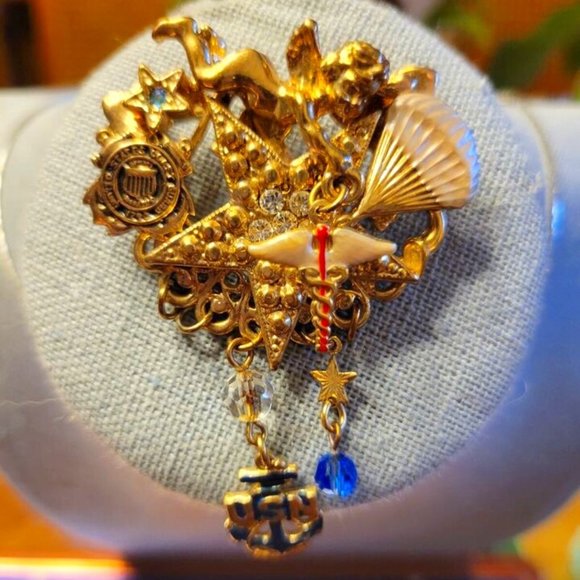 Kirks Folly | Jewelry | Rare Kirks Folly Vintage Usn Coast Guard Brooch ...